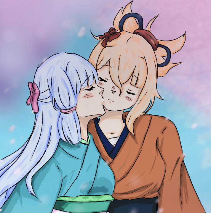 Wonky ayamiya I drew around midnight and finished during class~ Genshin ...