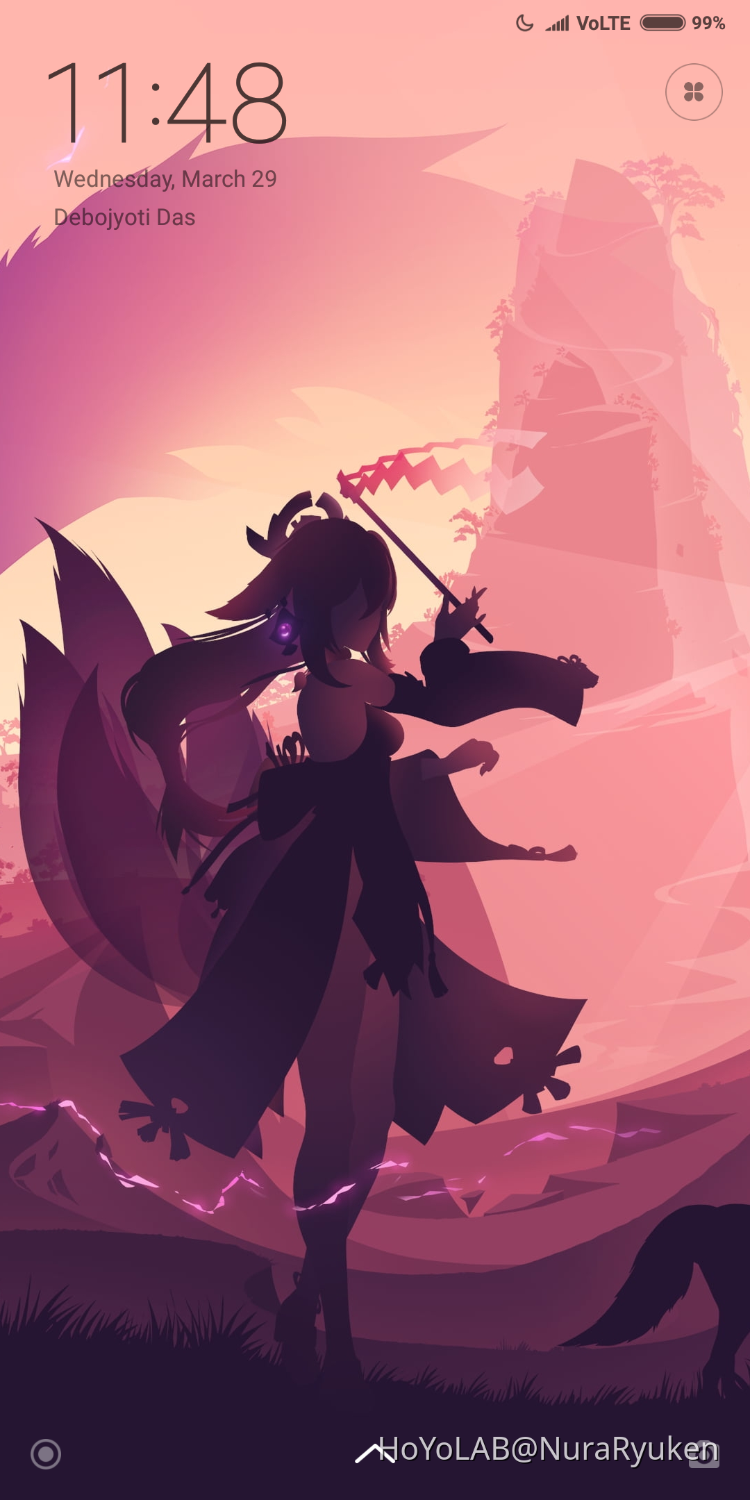 My Inazuma Redmi note 5 Genshin Impact theme with Yae Miko as my lock screen and Raiden(Rai) Ei ...