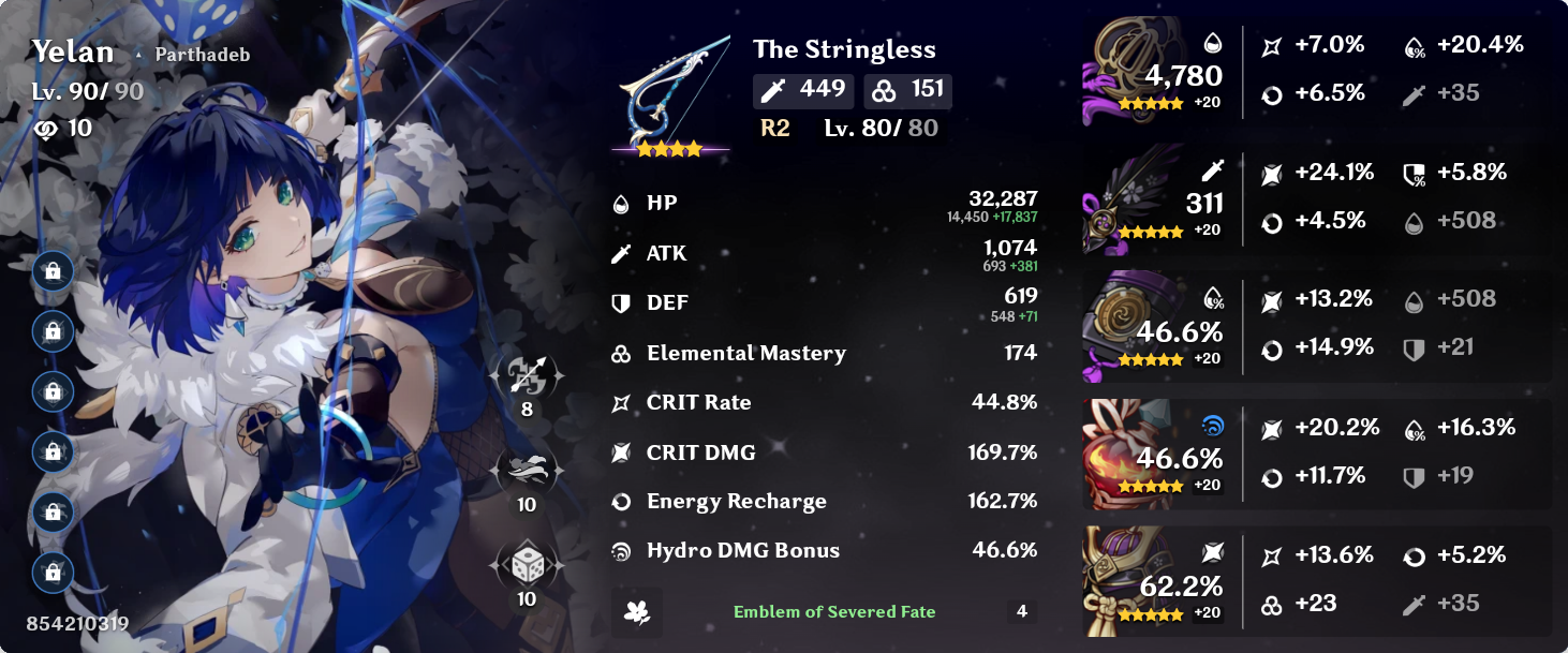 My F2P Yelan build Genshin Impact | HoYoLAB