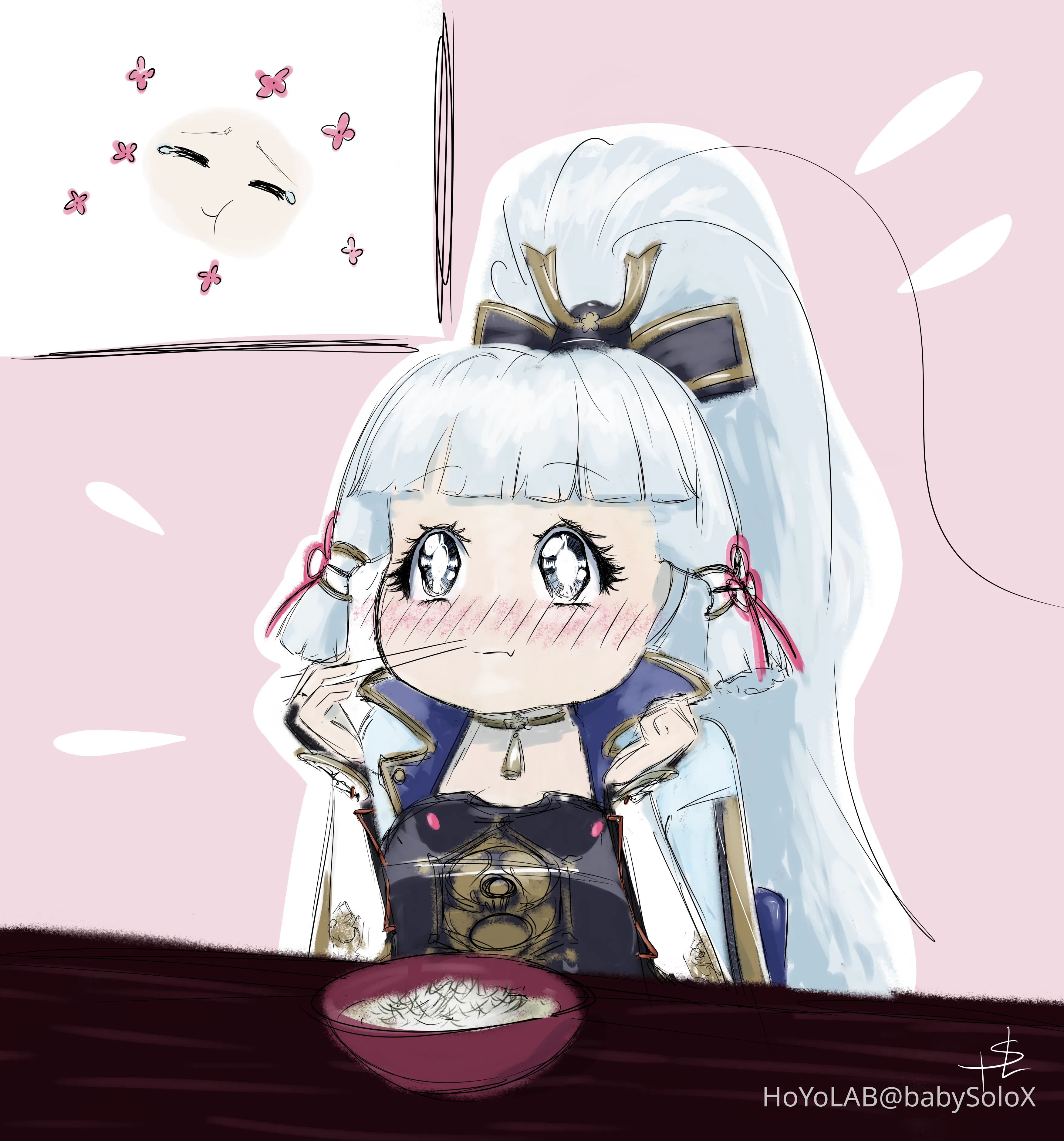 Kamisato Ayaka eating her favorite food 🍚 Genshin Impact | HoYoLAB