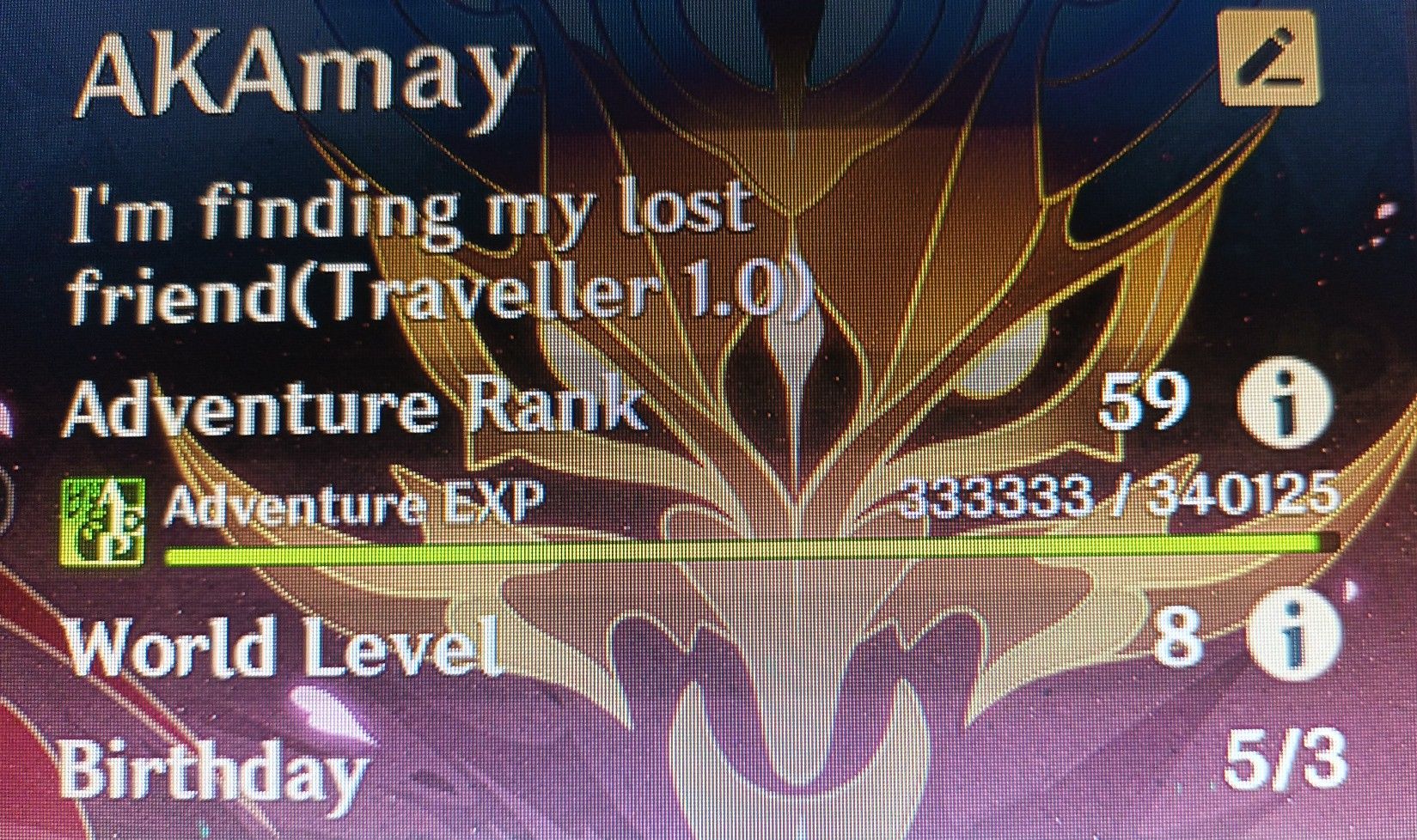 Moments before I reach Adventure Rank 60 Genshin Impact | HoYoLAB