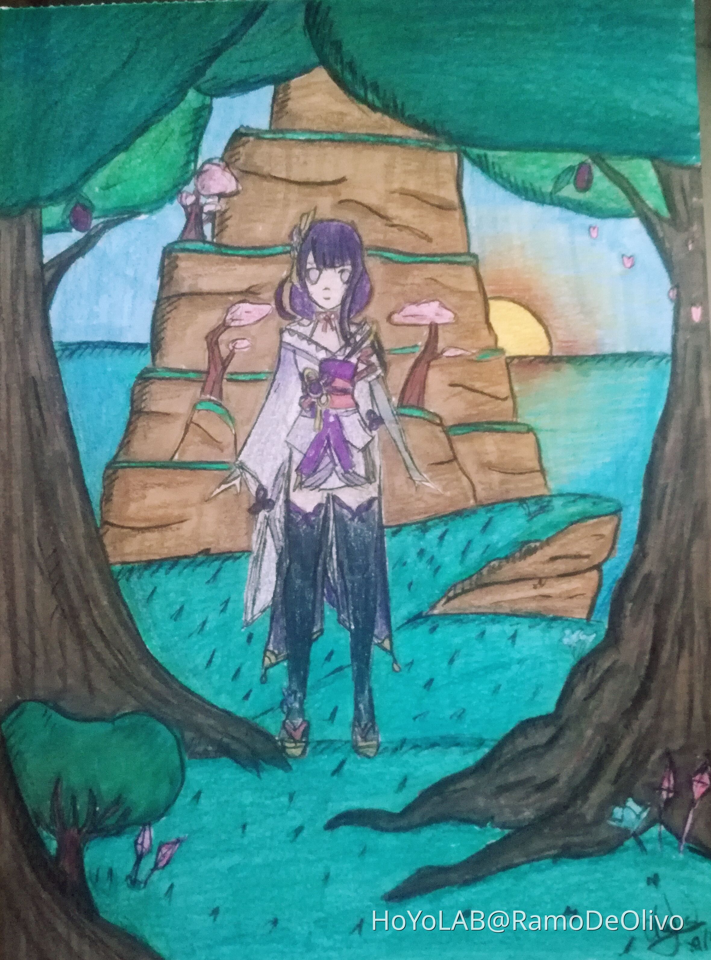 Raiden paseando por Inazuma. Genshin Impact | HoYoLAB