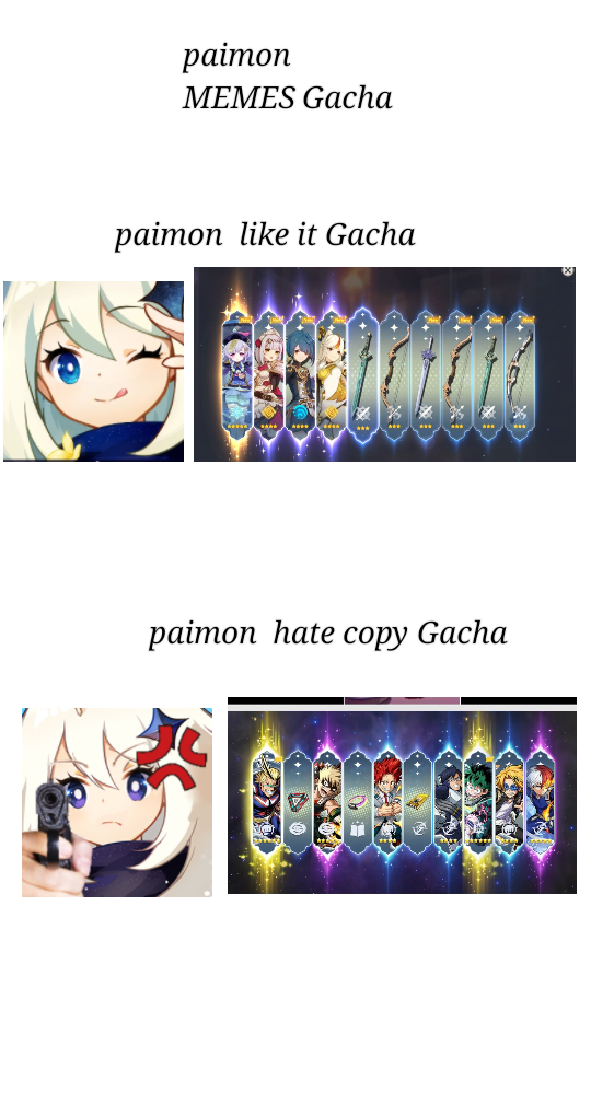 The paimon see gacha Genshin Impact | HoYoLAB