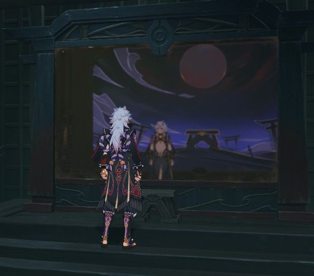 Itto using the mirror for his hair in that one domain lives in my head ...