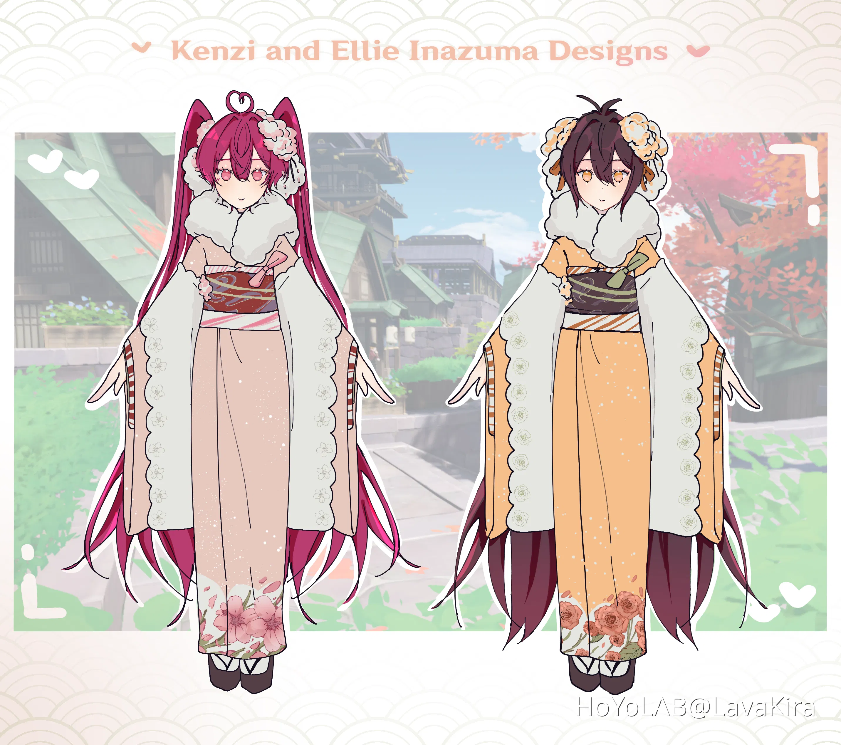 I drew Inazuma designs for my oc and my friend's oc