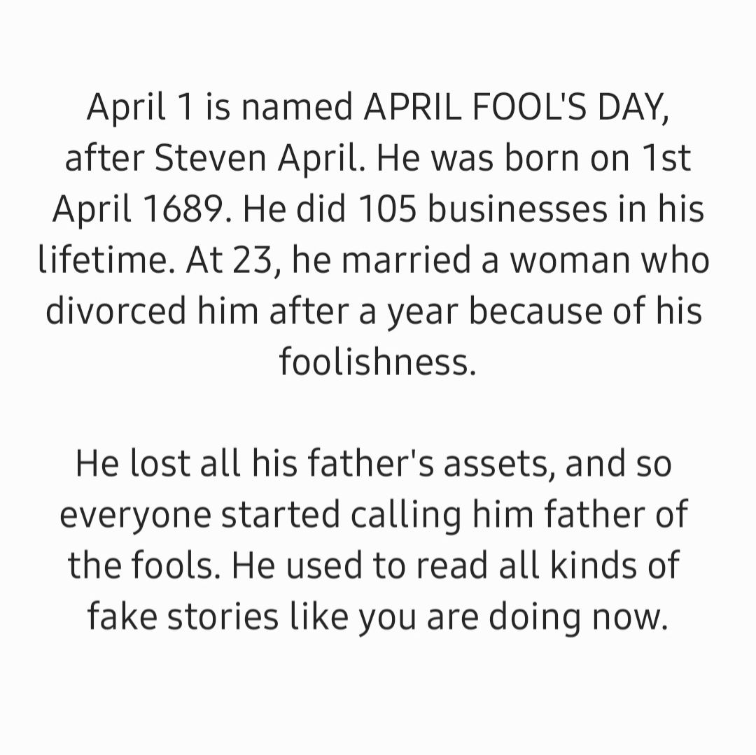 Do you know the reason why people celebrate April Fool's Day? | HoYoLAB