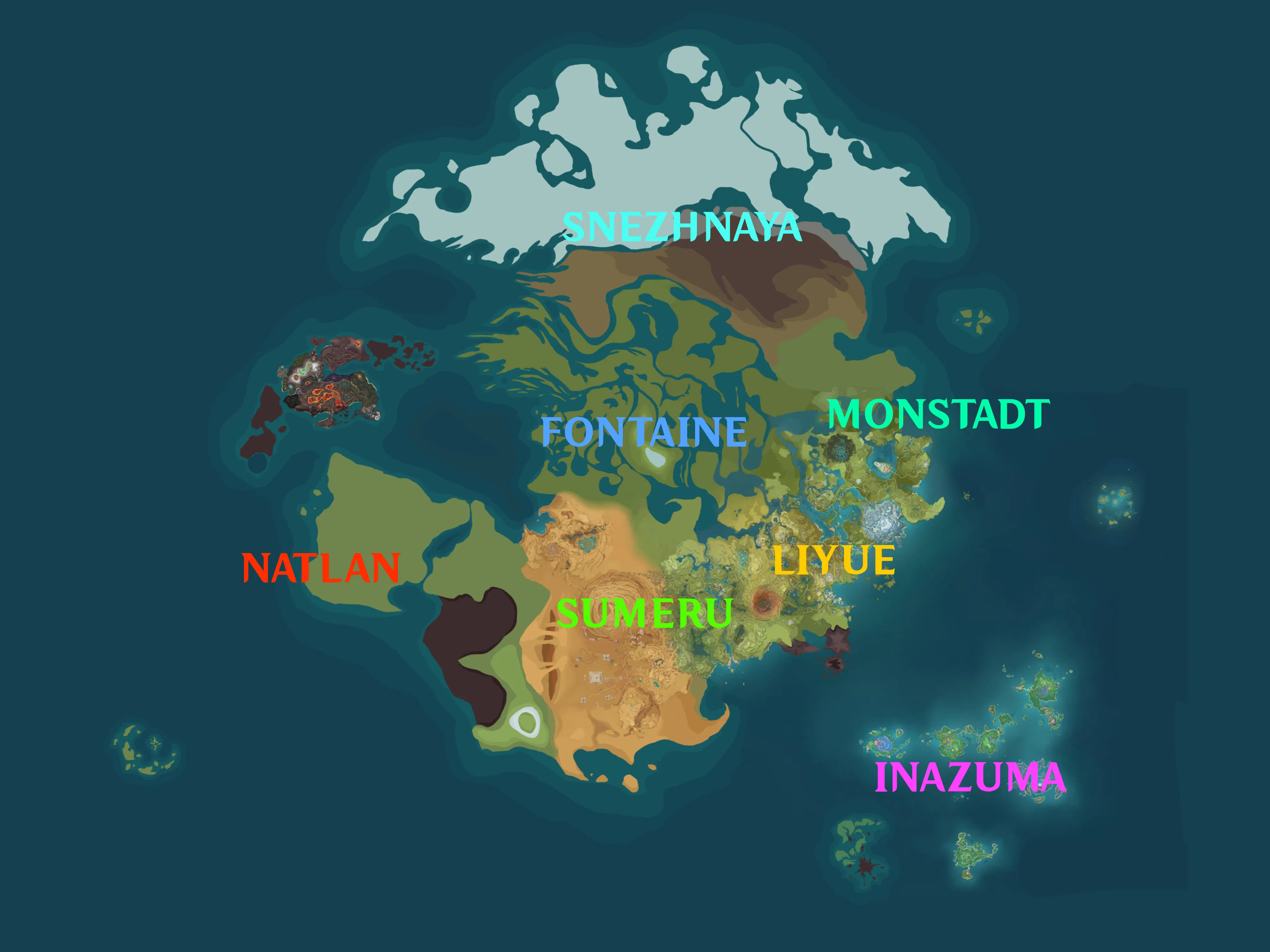 My speculative map of Teyvat Genshin Impact | HoYoLAB