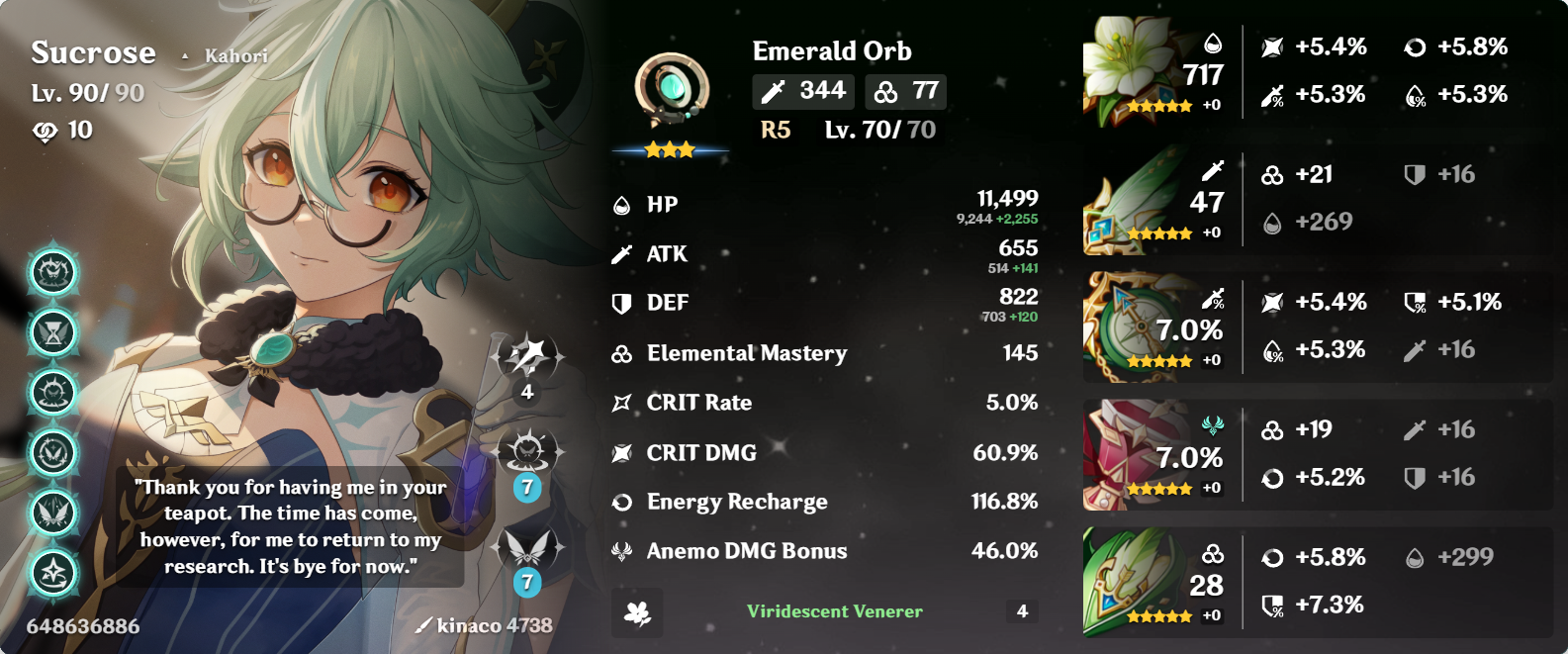 Sucrose Reaches Friendship 10. Genshin Impact | HoYoLAB