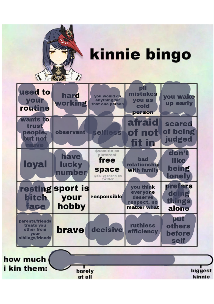 Kinnie Bingos - Kojou Sara, Scaramouche, Fischl, Sucrose and Heizou ...