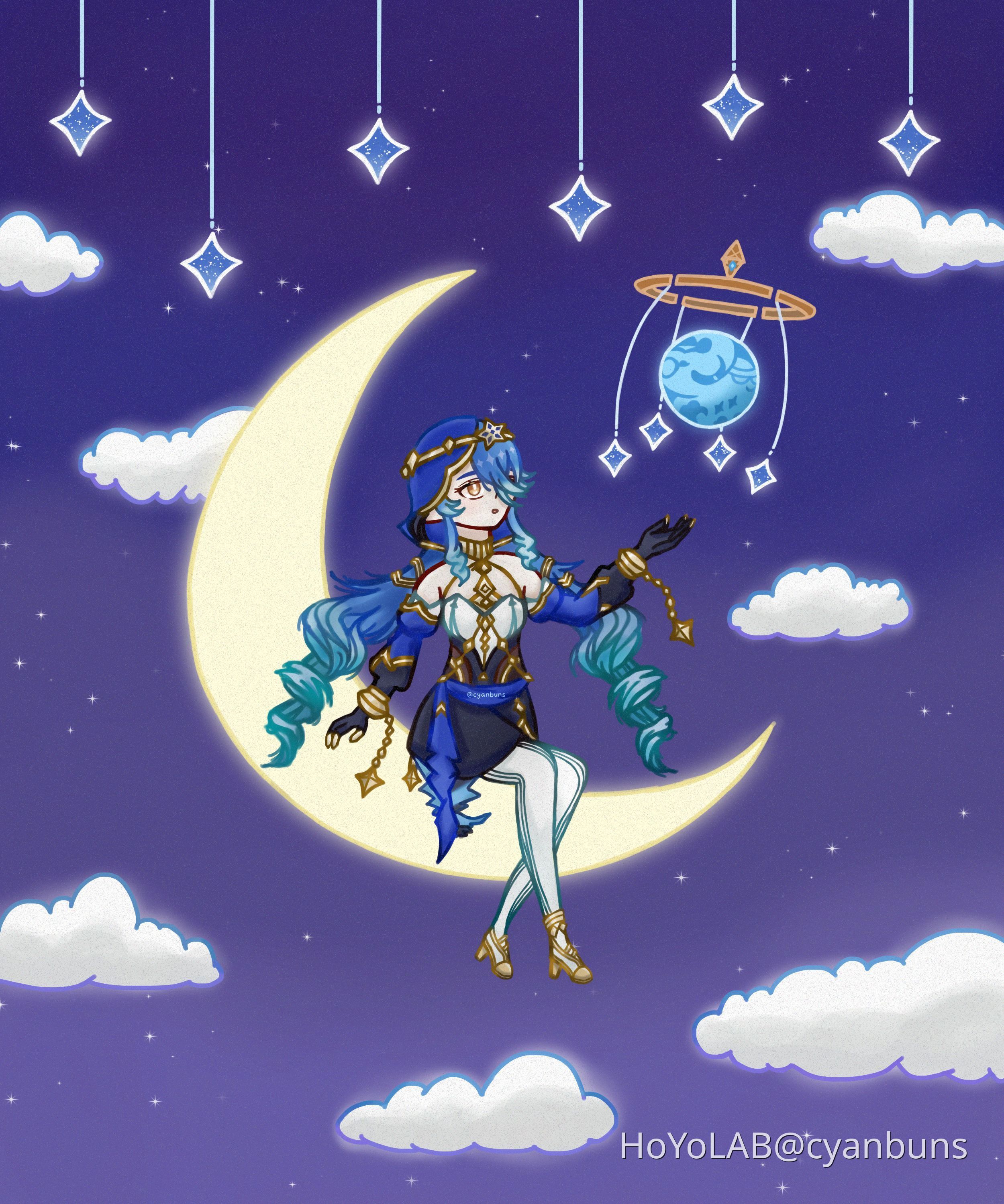 layla fanart because i love her character design ️🌙☁️ Genshin Impact ...