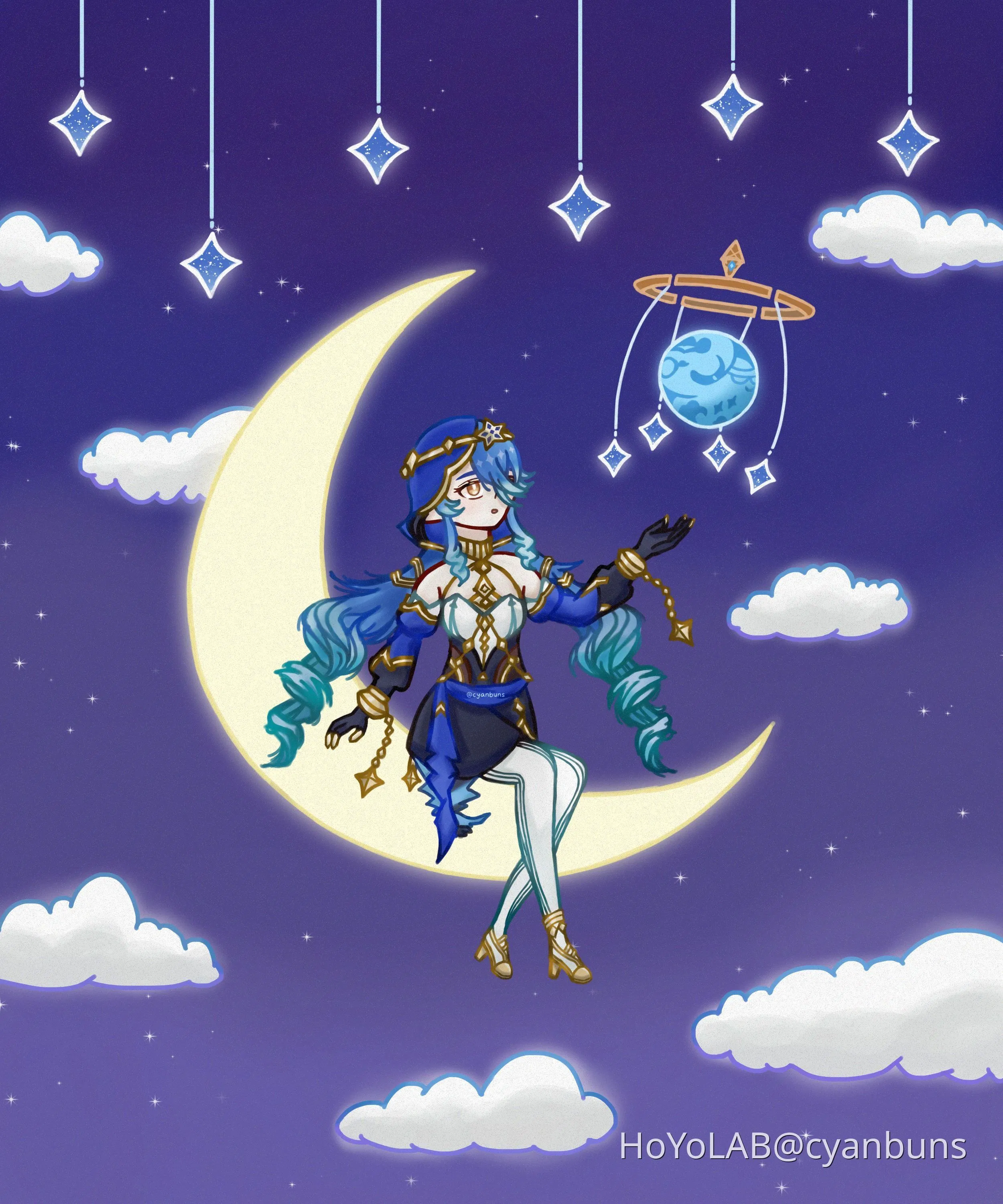 layla fanart because i love her character design ️🌙☁️ Genshin Impact ...