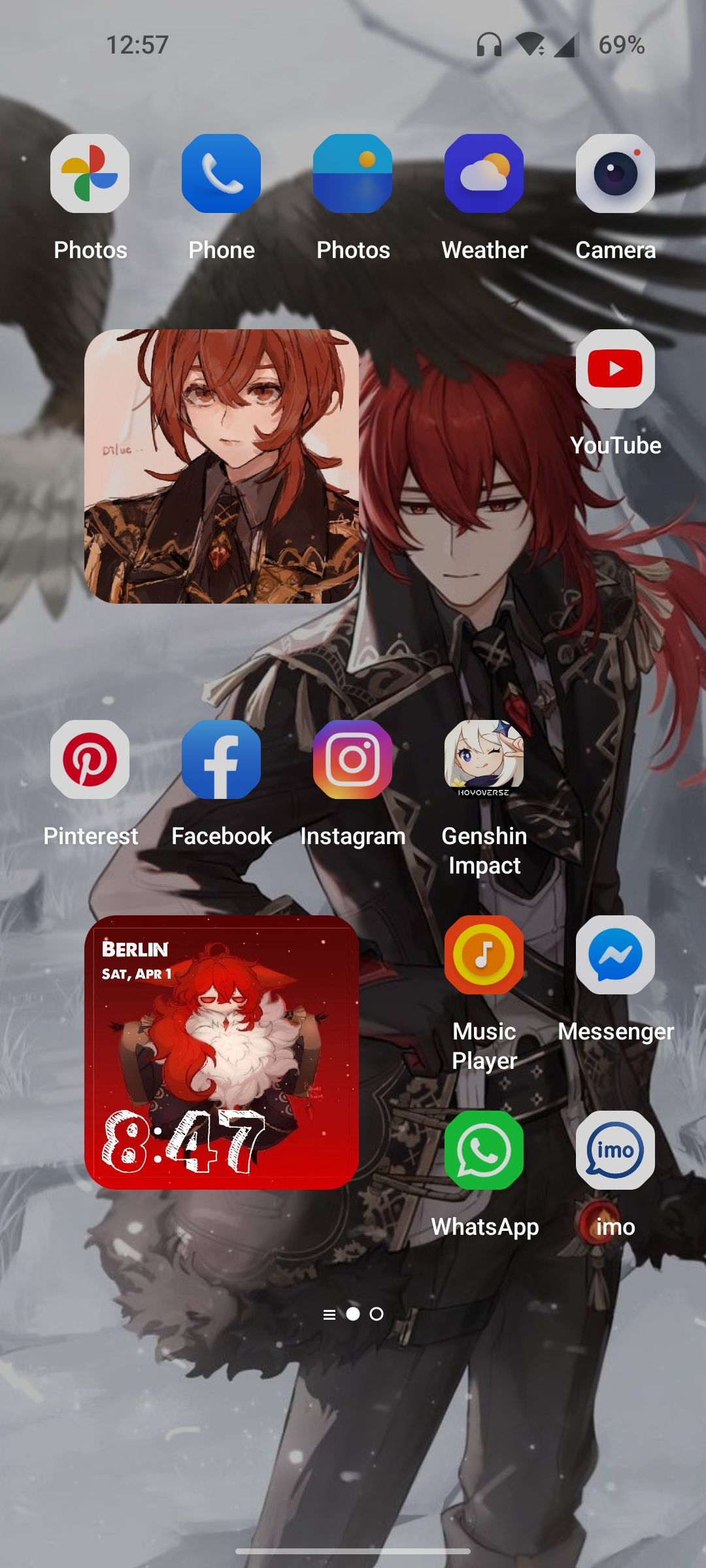 my whole life is about diluc now I have a diluc keyboard , wallpaper ...