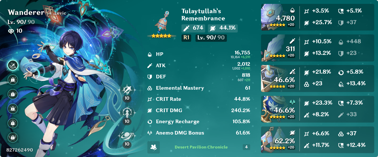 Rate my wanderer build! Genshin Impact | HoYoLAB