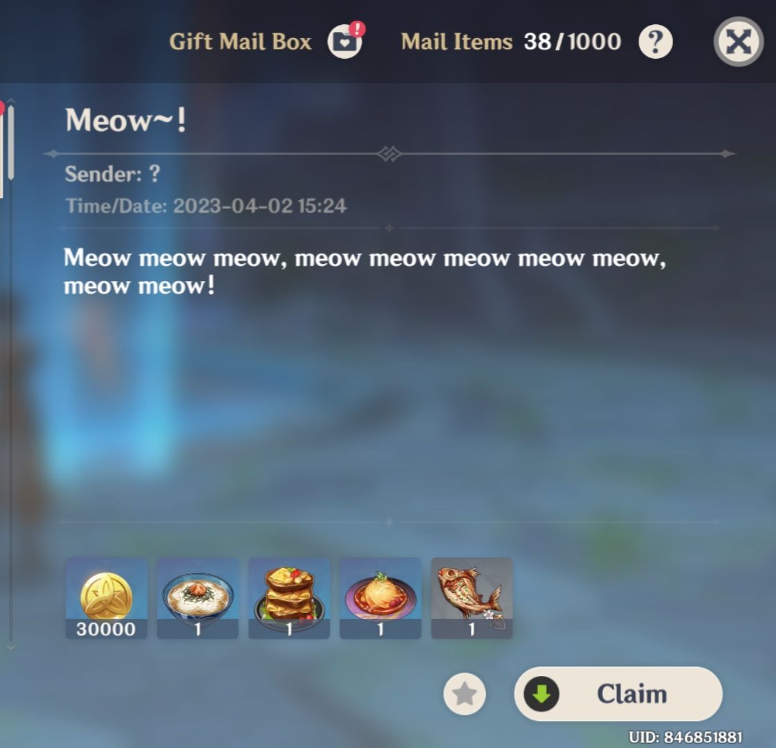 Meow ~ 4BQYGWQ9HTR5 Genshin Impact | HoYoLAB