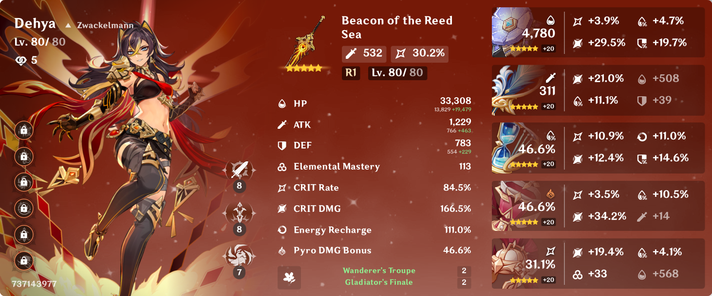 first dehya build, tips are greatly appreciated :) Genshin Impact | HoYoLAB