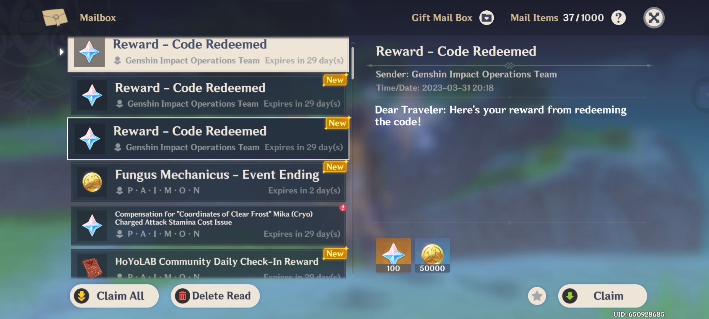 hello streamers we got nice redeem codes yesterday 😌 Genshin Impact ...