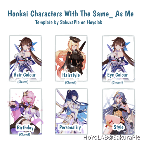 Honkai Impact 3rd characters with same __ As me Template! Honkai Impact ...