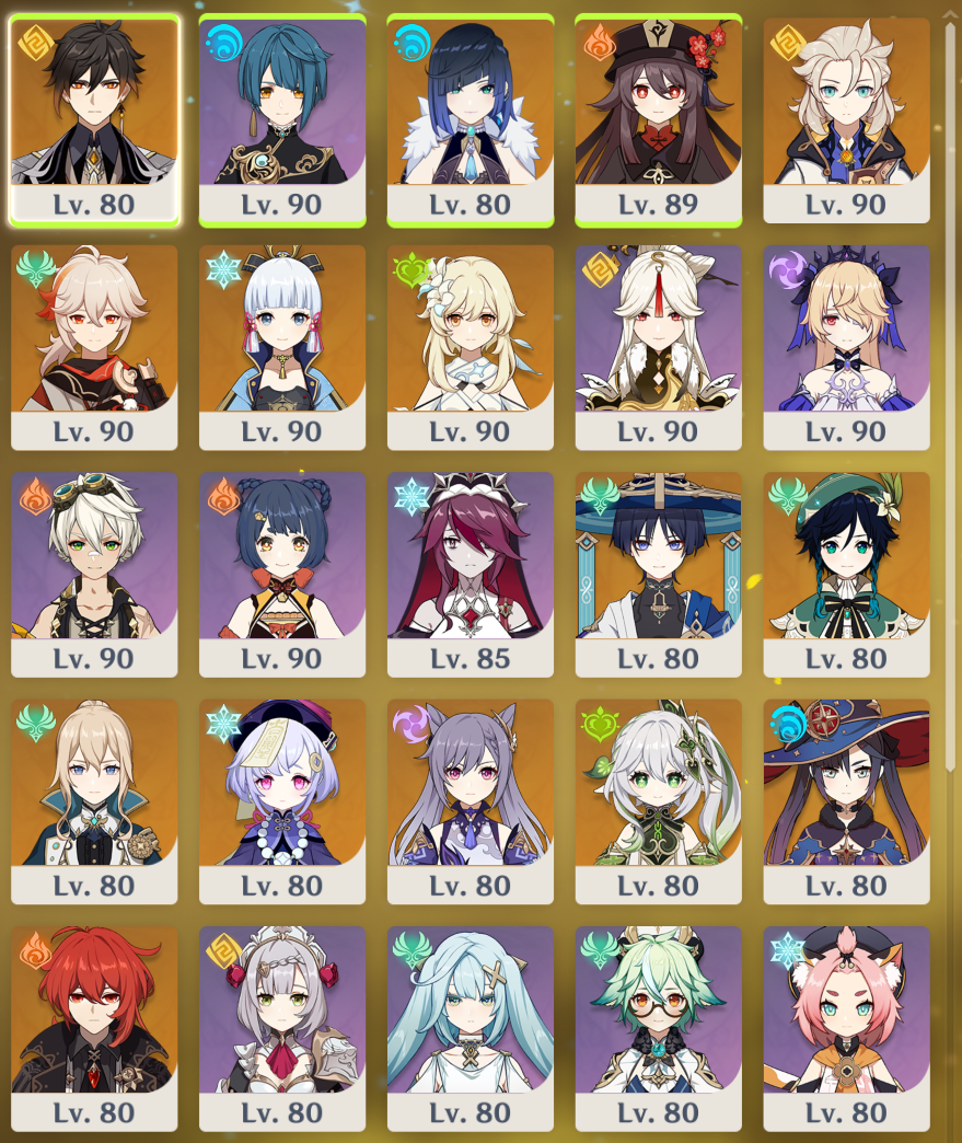 My Characters Genshin Impact | HoYoLAB