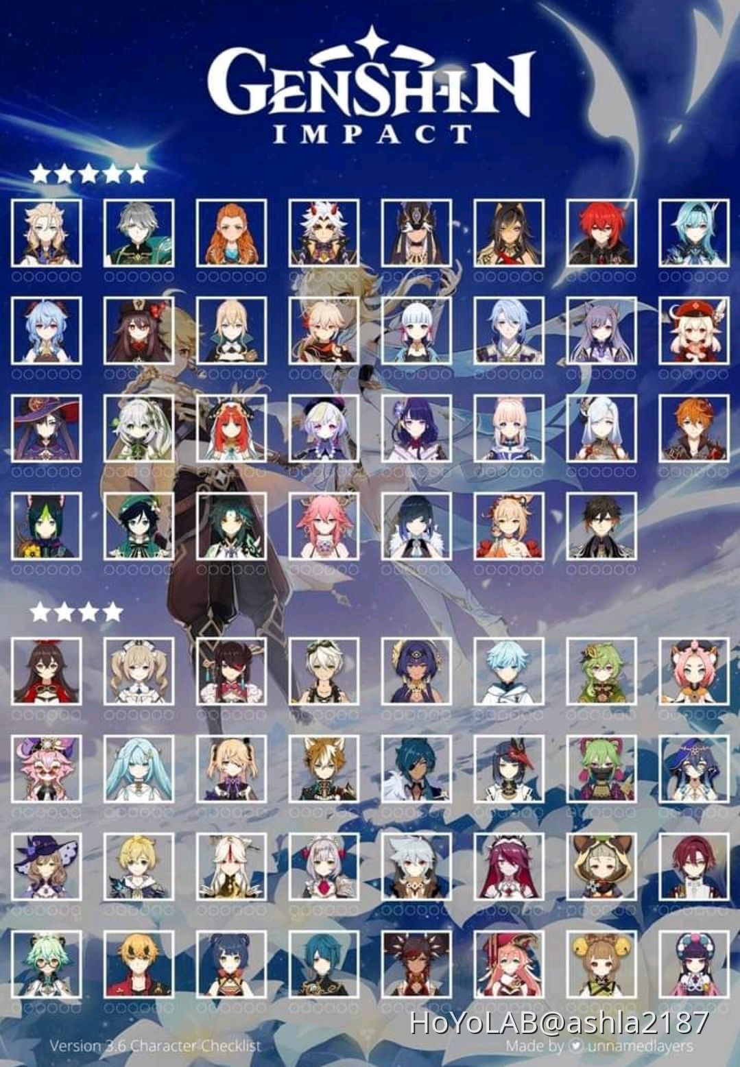 characters i have (ar 56) Genshin Impact | HoYoLAB