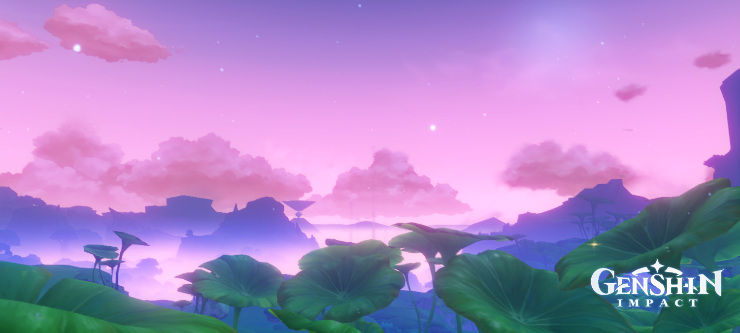 Pink sky in sumeru Genshin Impact | HoYoLAB