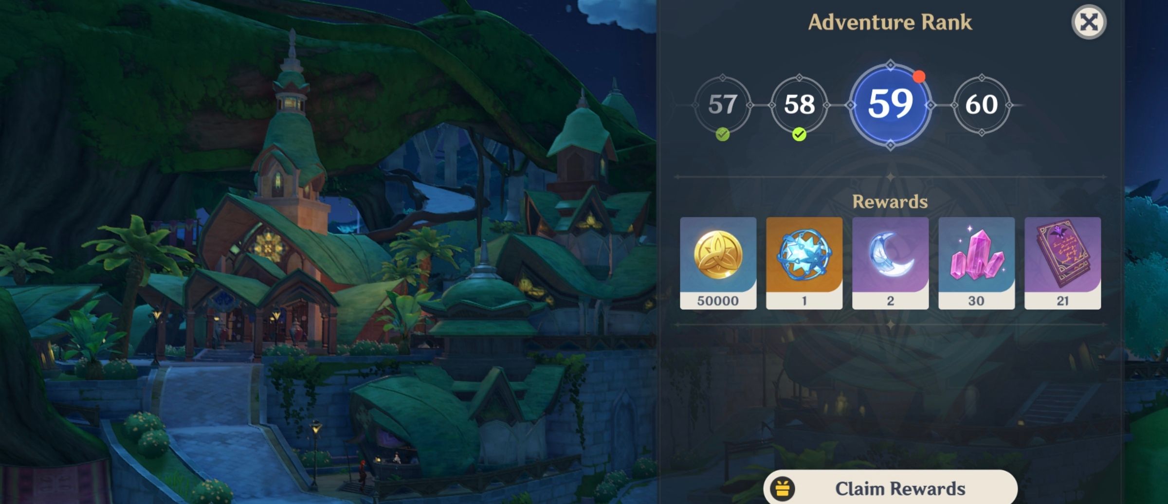 reaching AR 59 ... after 119 days (520 total) Genshin Impact | HoYoLAB