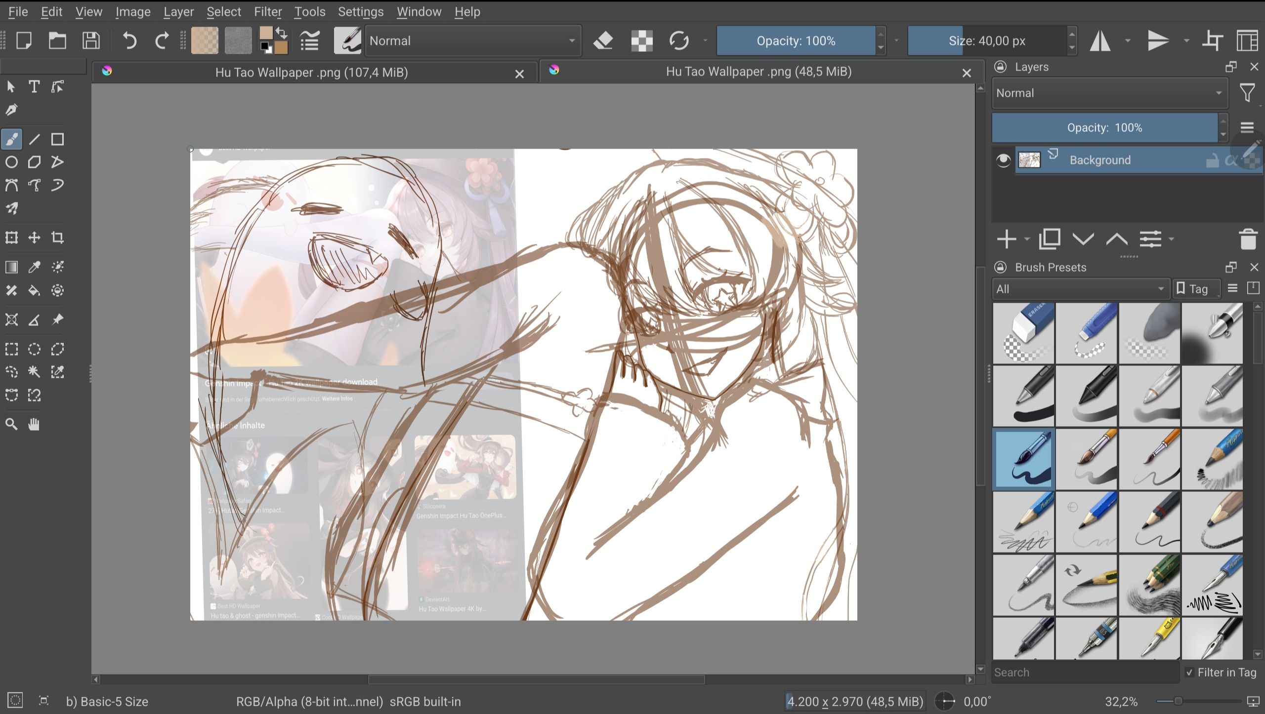Day 1 of drawing Hu Tao Genshin Impact | HoYoLAB