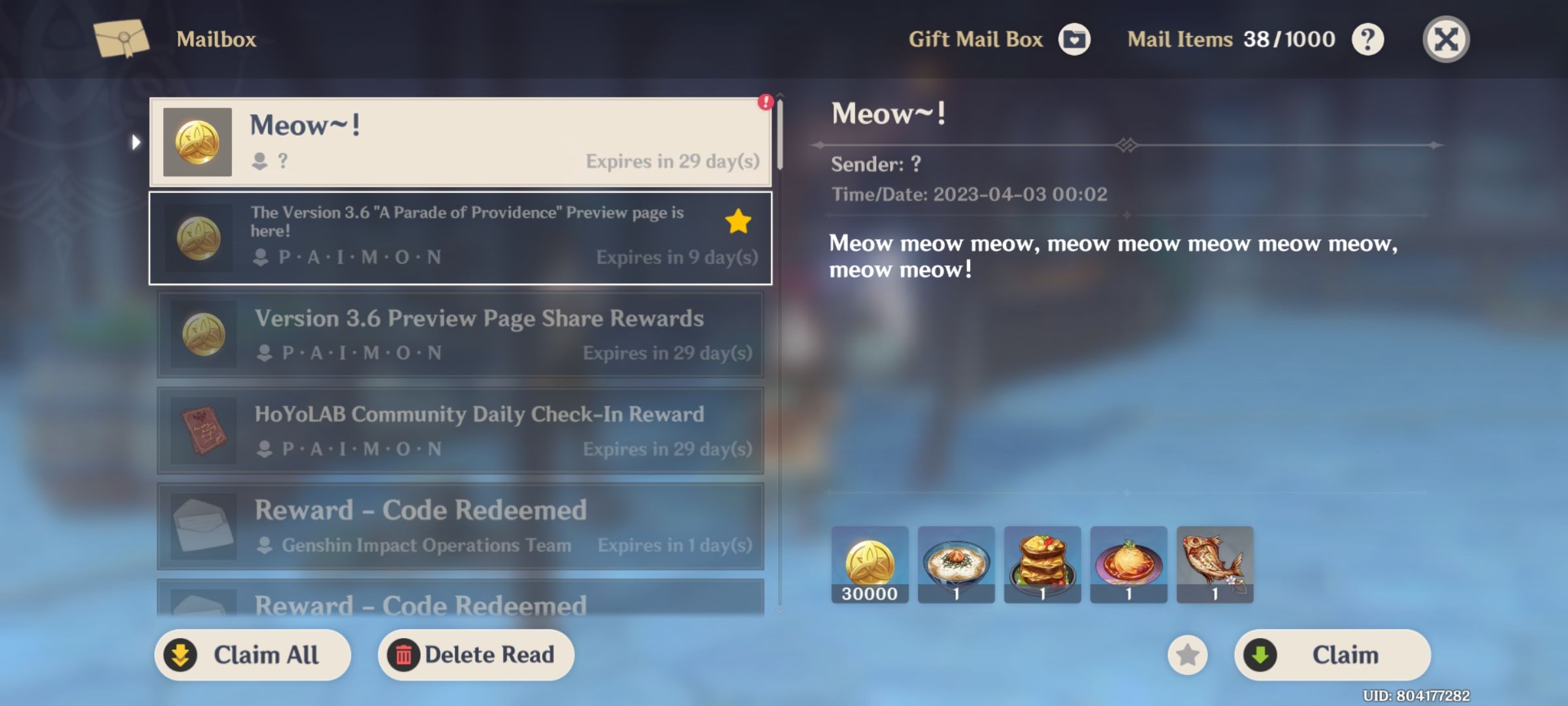 Redeem Code: Meow Meow Meow... Genshin Impact | HoYoLAB