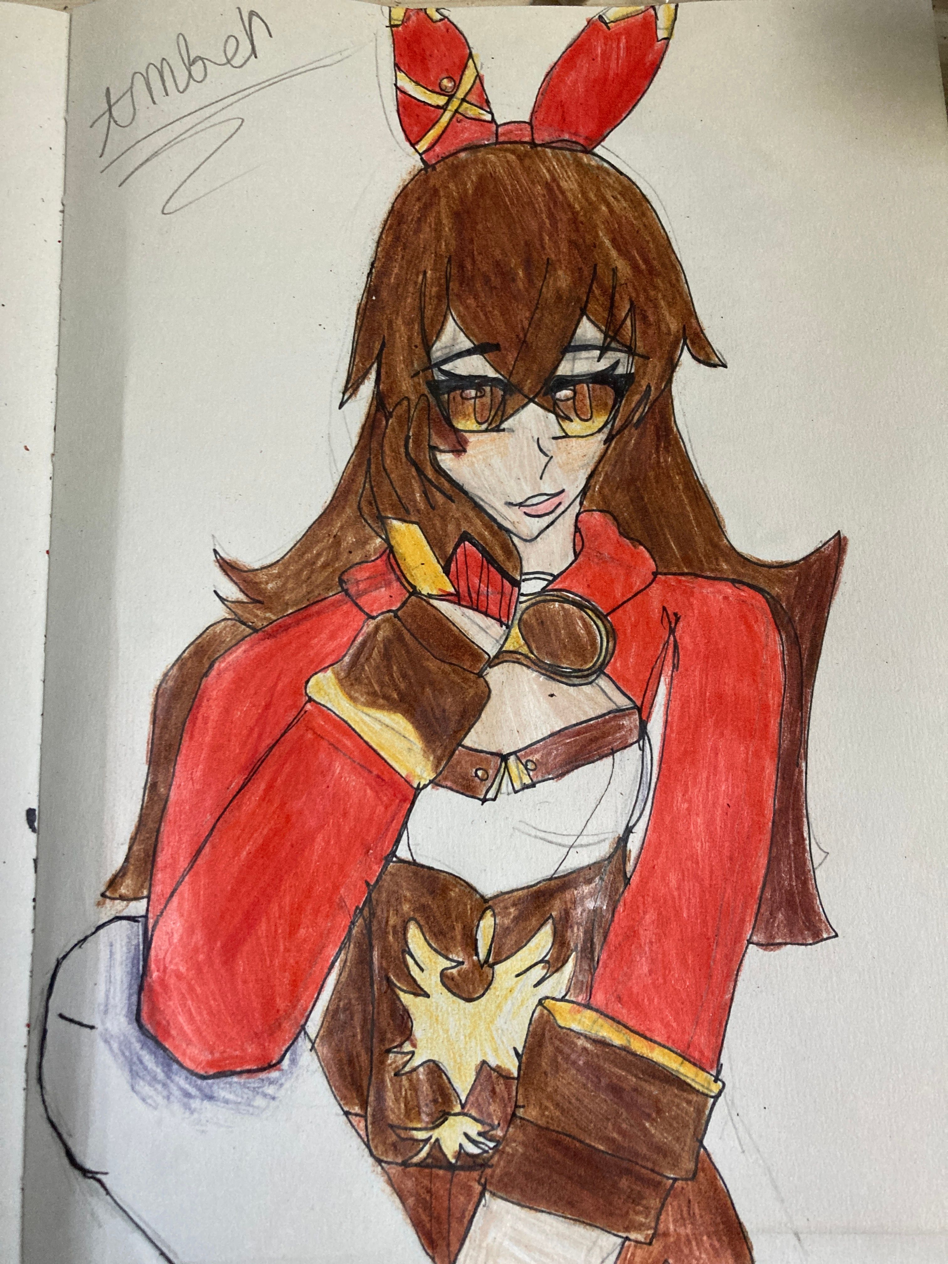 Amber drawing ♡♡♡ Genshin Impact | HoYoLAB