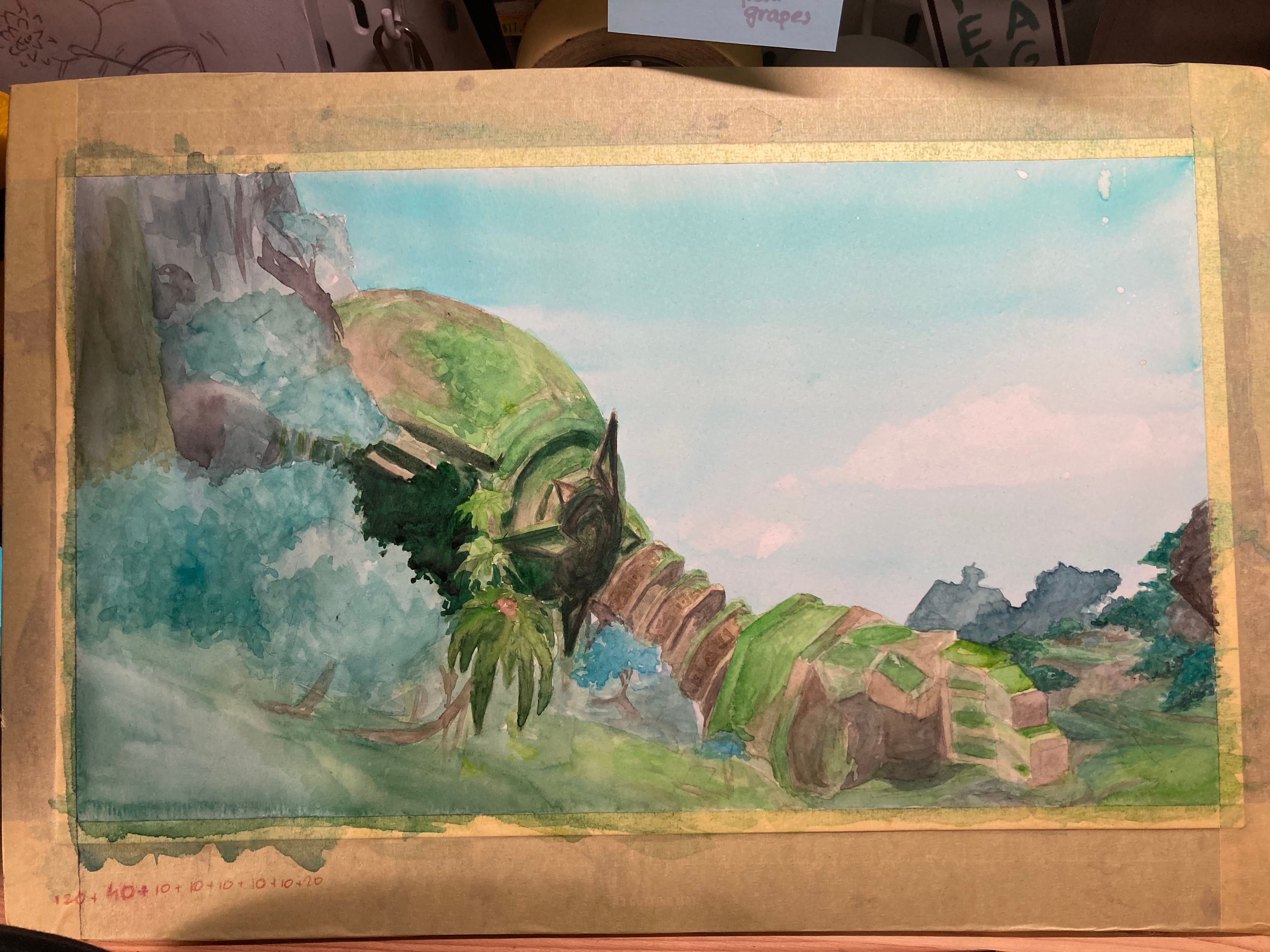 ruin guard watercolour painting commission wip Genshin Impact | HoYoLAB