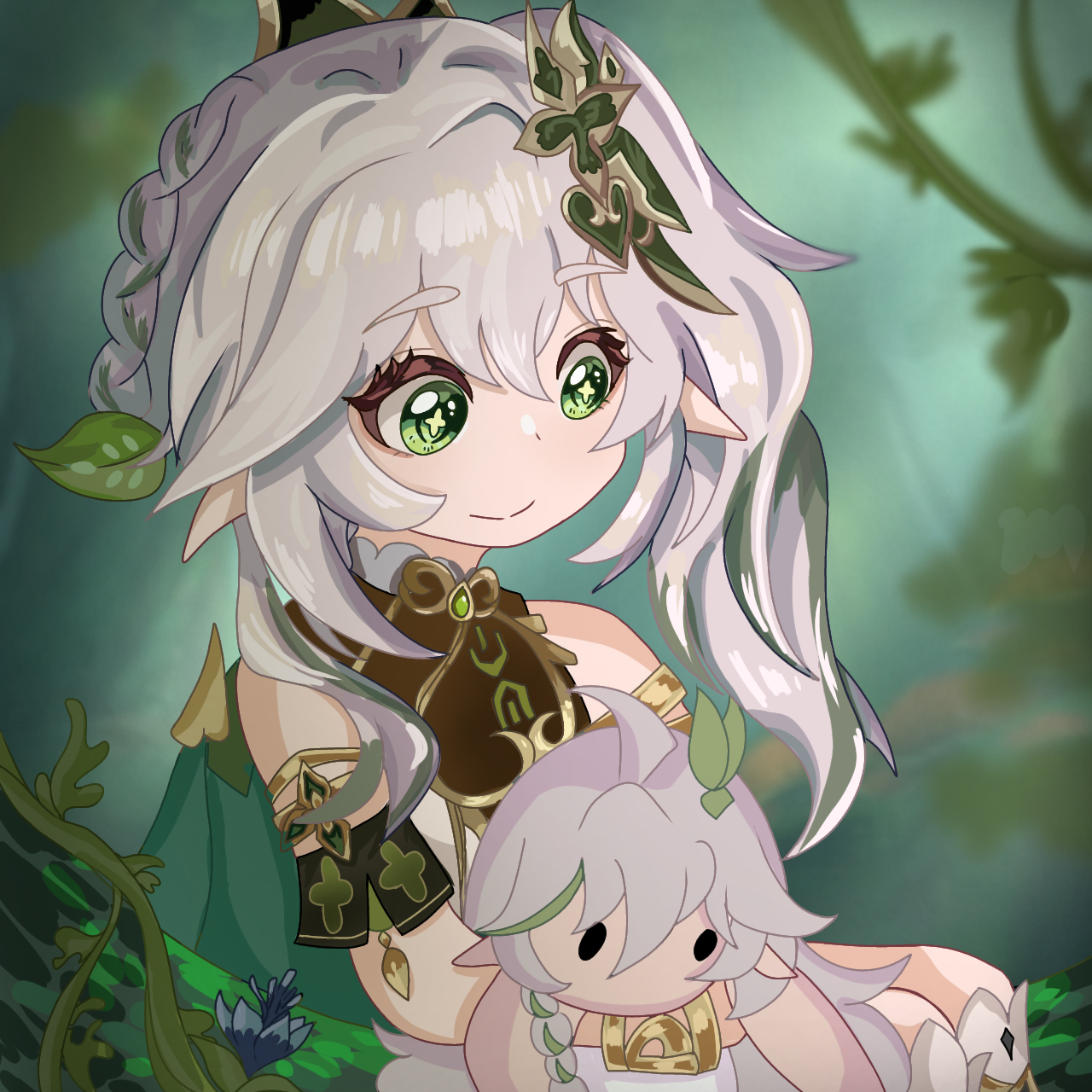 Nahida art piece (with progress) Genshin Impact | HoYoLAB