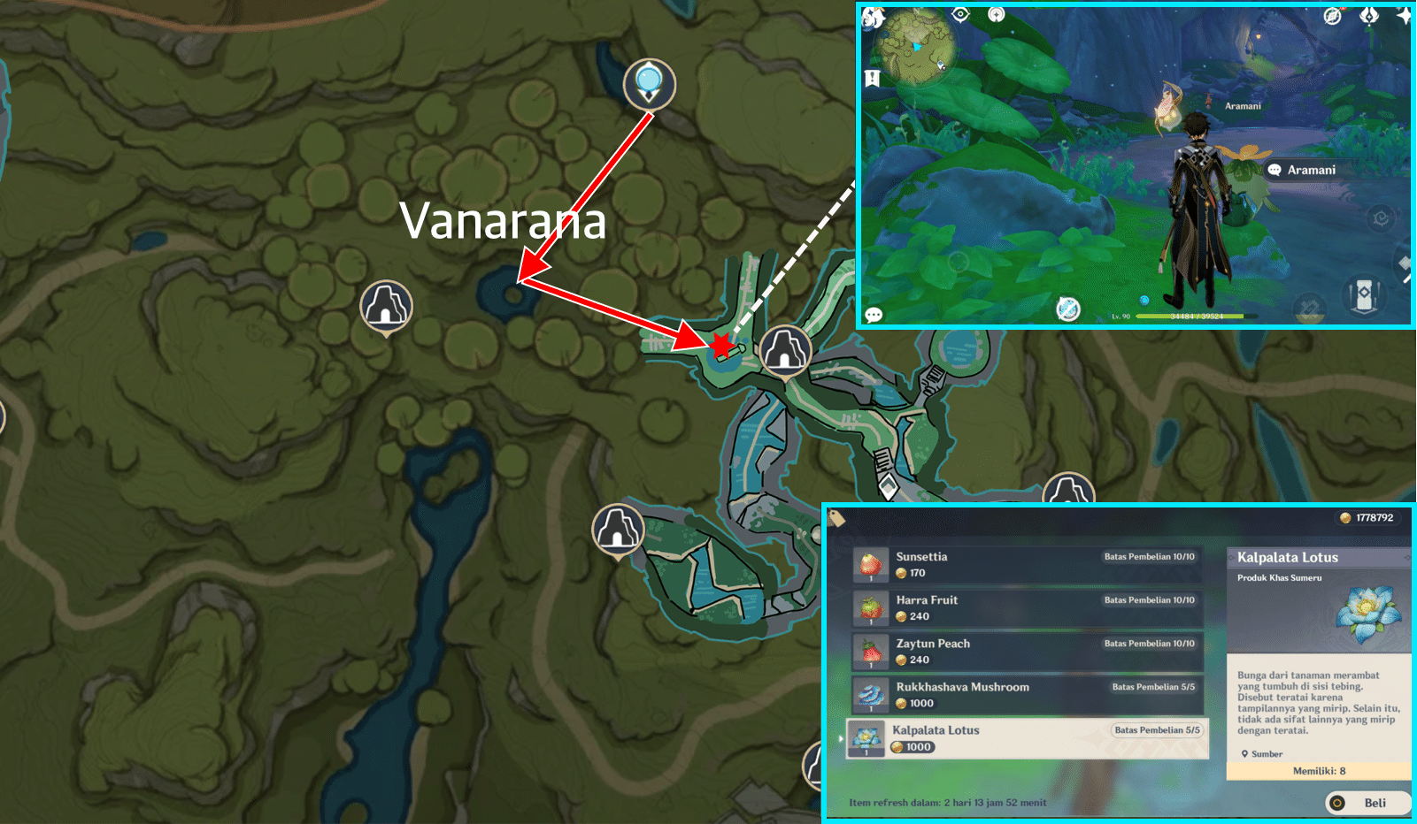 Rute Kumpulkan 75*Kalpalata Lotus Genshin Impact | HoYoLAB