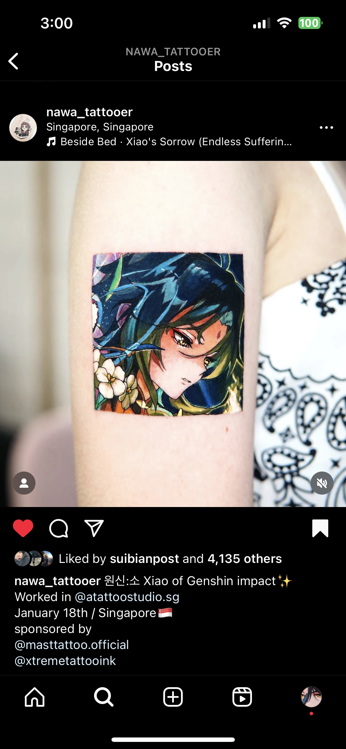 My Xiao Tattoo (again)💚💚 Genshin Impact | HoYoLAB