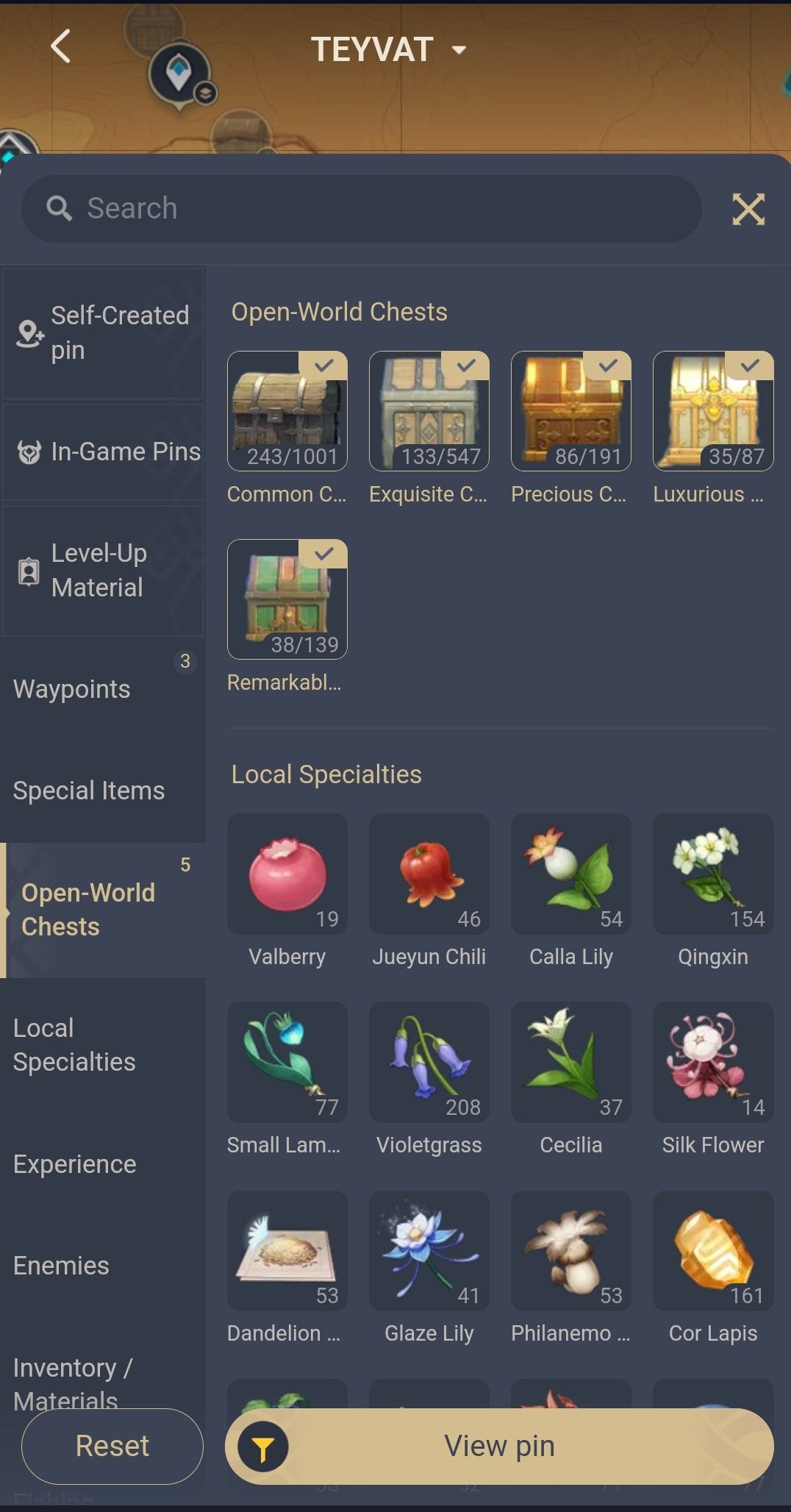 Interactive Map Pins Genshin Impact | HoYoLAB