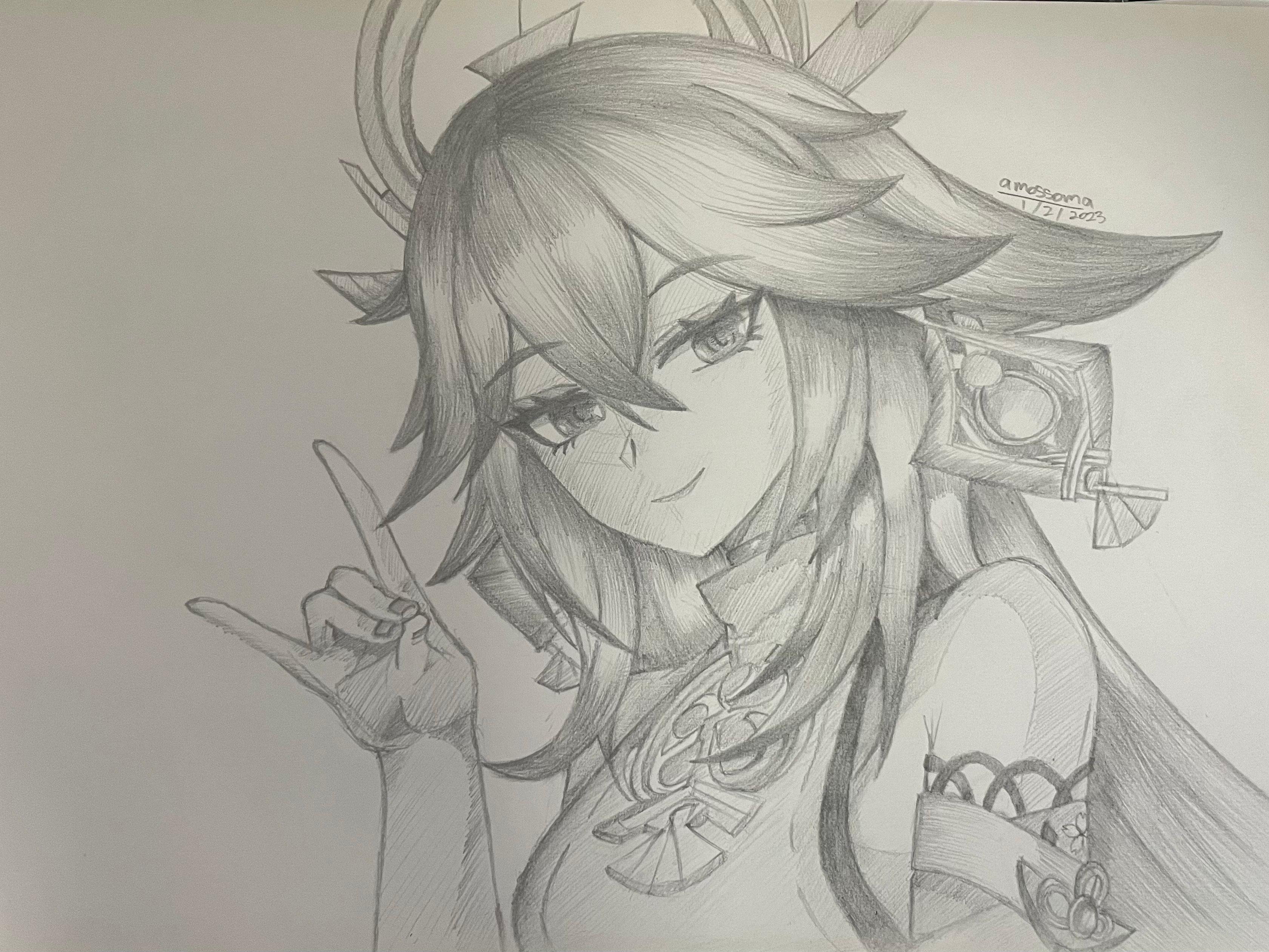 Yae Miko drawing I did 2 months ago Genshin Impact | HoYoLAB
