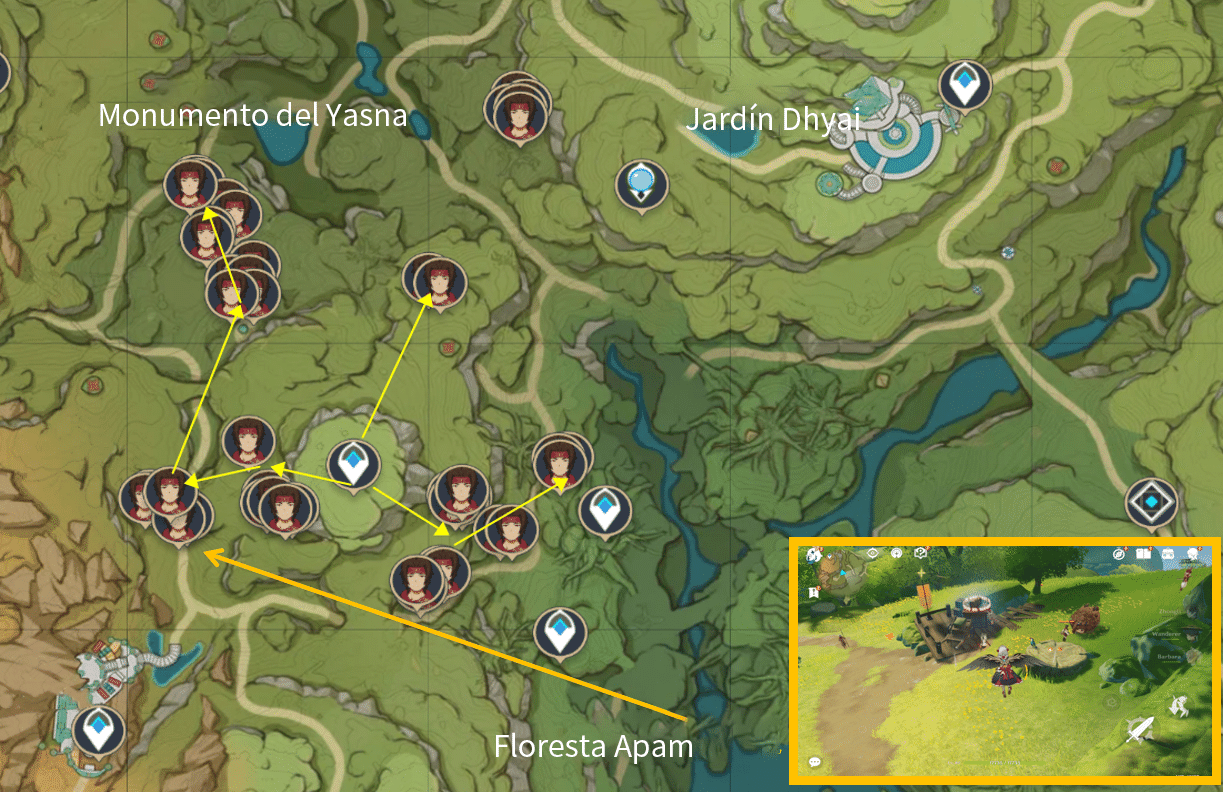 Rutas para farmear los Eremitas*123 (Zona selvática de Sumeru) Genshin ...