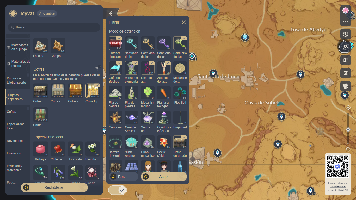 Mapa interactivo, nuevos Filtros Genshin Impact | HoYoLAB