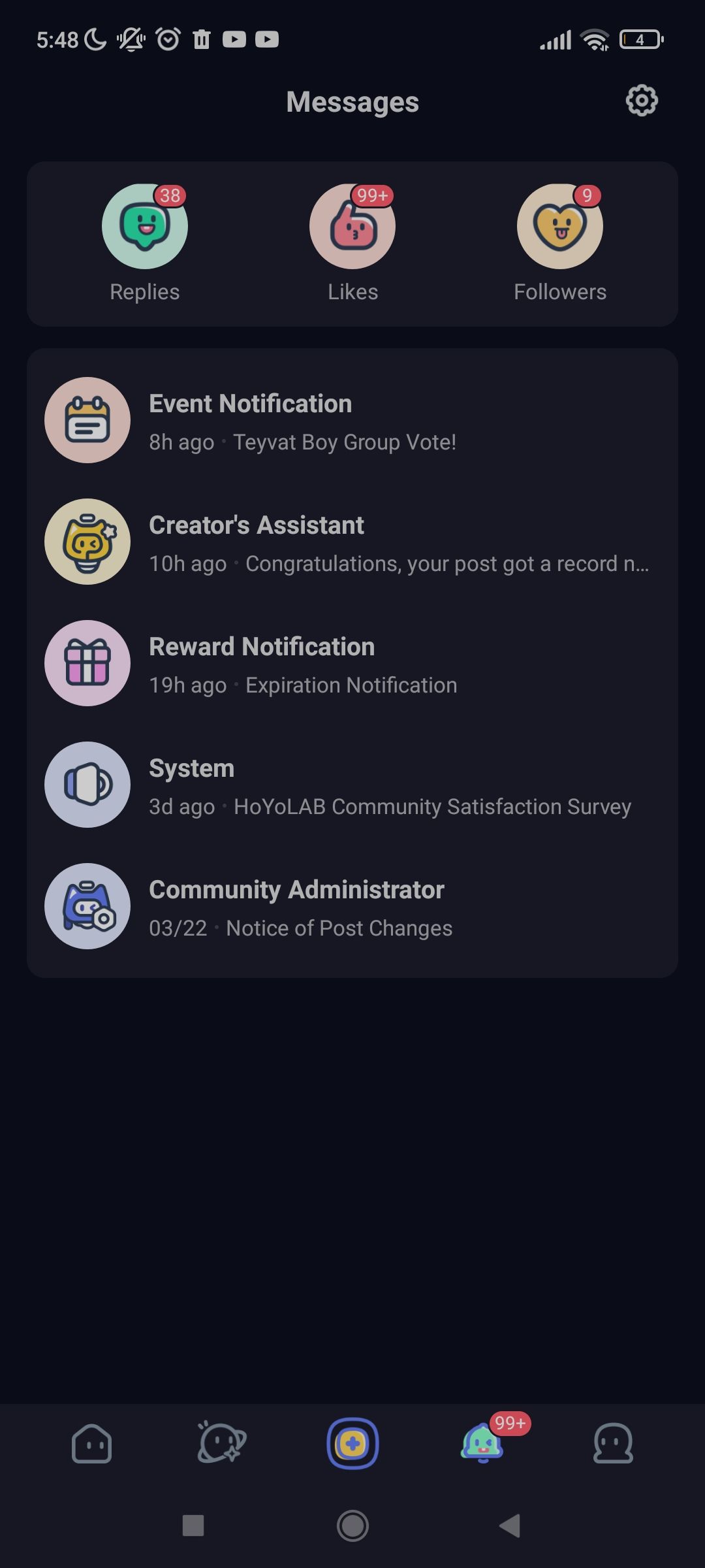 My first +99 notifications Genshin Impact | HoYoLAB