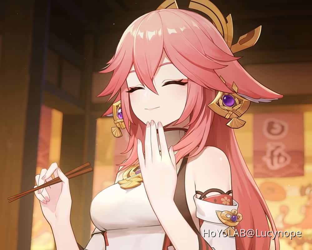 I colerd yae's hair and have her some changes Genshin Impact | HoYoLAB