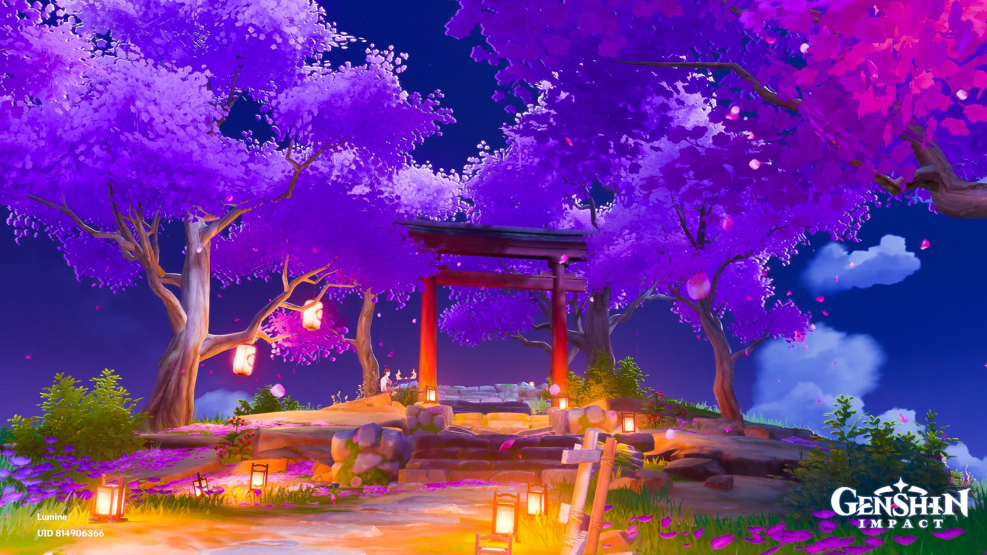 The Bloom of Sakura Tree under the Moon Genshin Impact | HoYoLAB