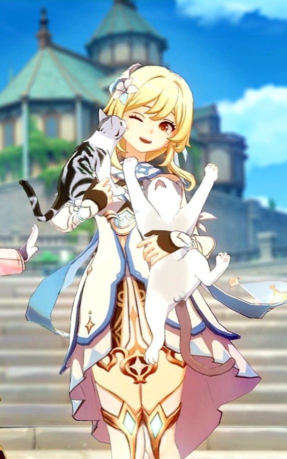 Fui fazer uma edit da lumine e percebi que o gato é ******do 😐 Genshin ...