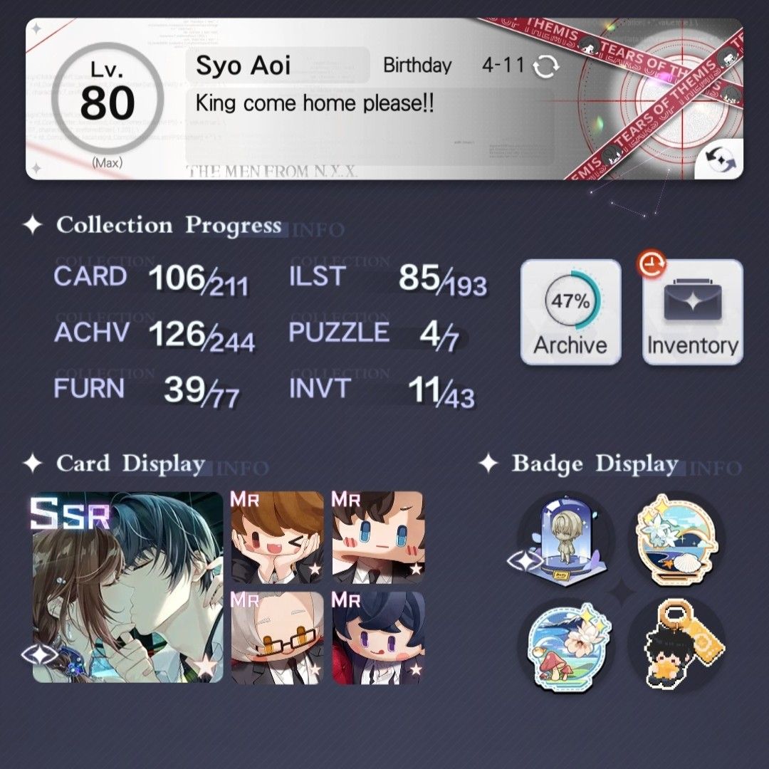 Complete MR Cards Tears of Themis | HoYoLAB