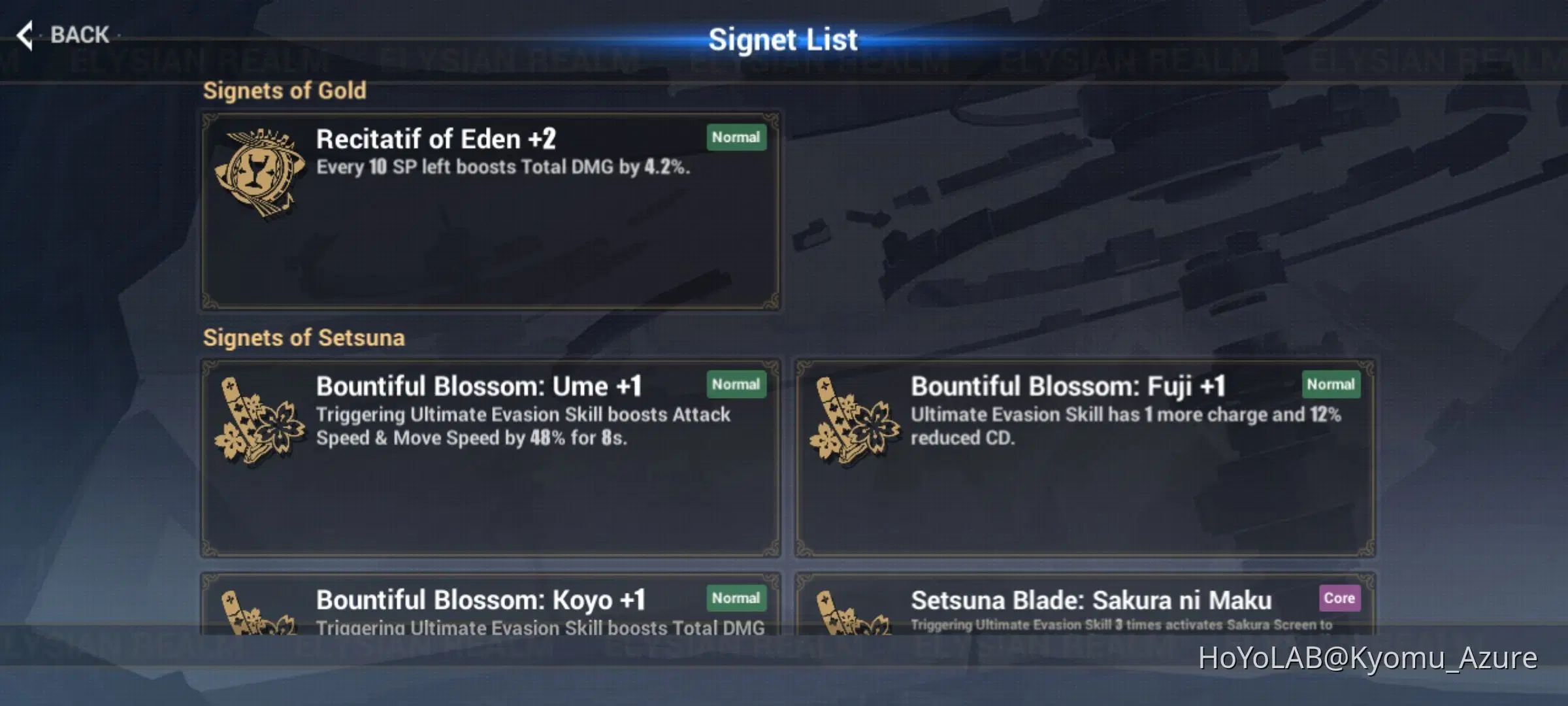 Elysian Realm Hexa-Core Signet Build: Elysia Herrscher of Human: Ego ...