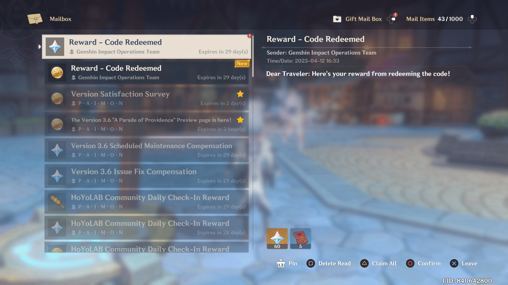 [Version 3.6] New Redemption Codes for Version 3.6 | 60 Primogems Genshin Impact | HoYoLAB