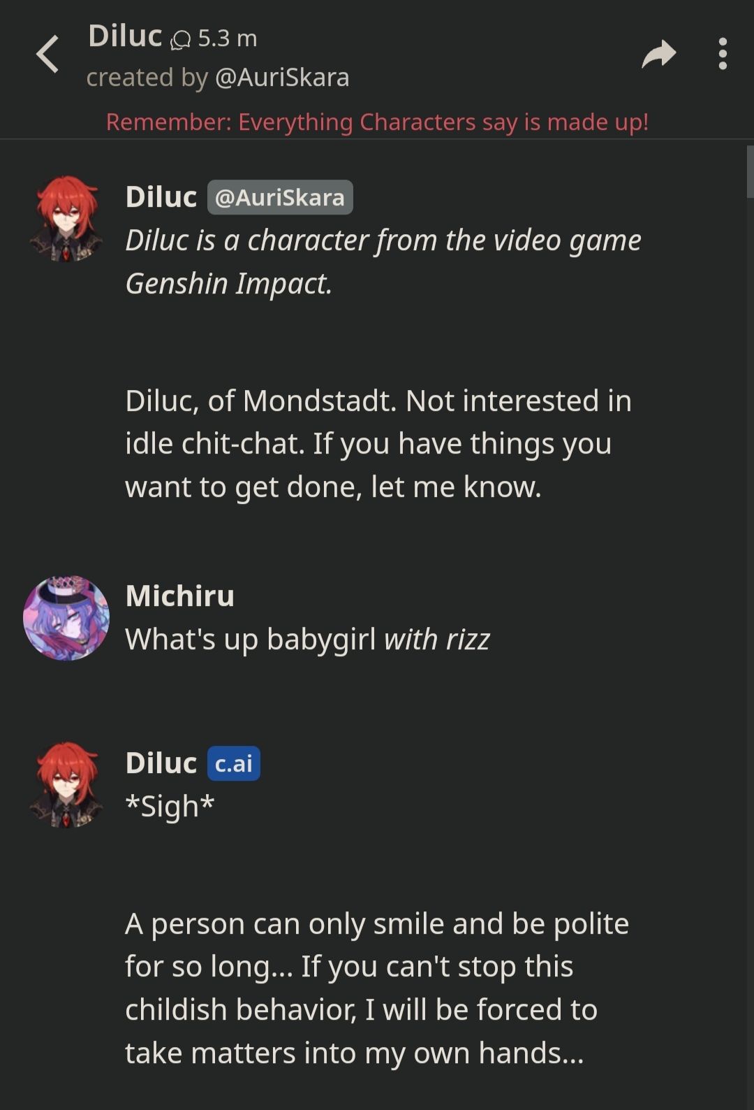 Diluc have sense of humour?? Genshin Impact | HoYoLAB