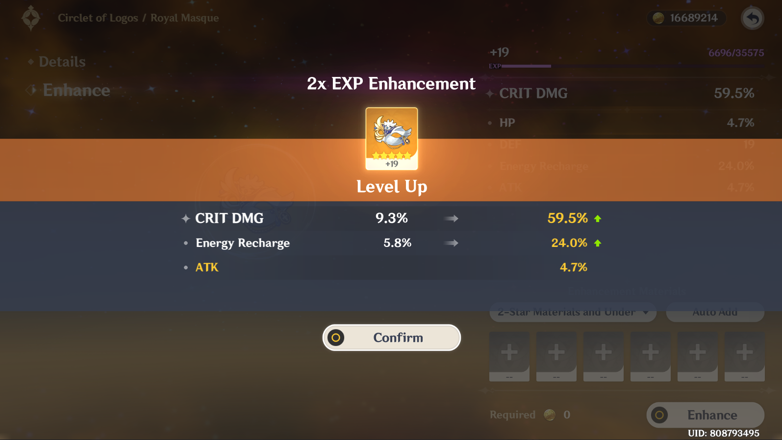 Random artifact upgrading shenanigans! Haven't gotten anything higher ...