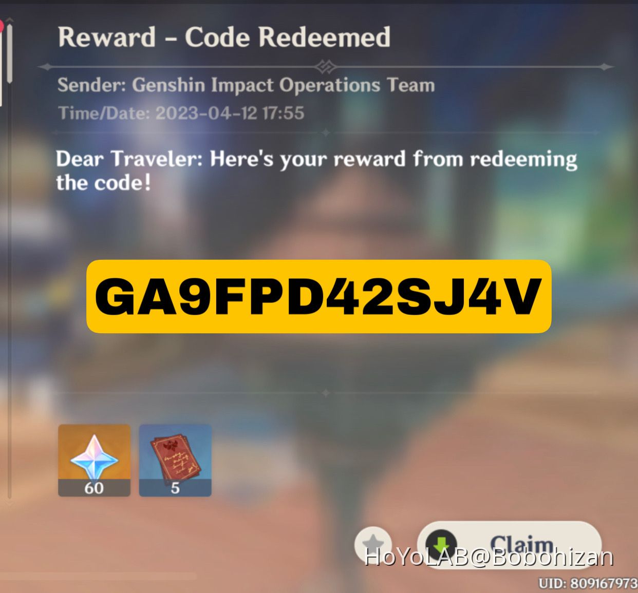 Redeem Codes! Genshin Impact | HoYoLAB