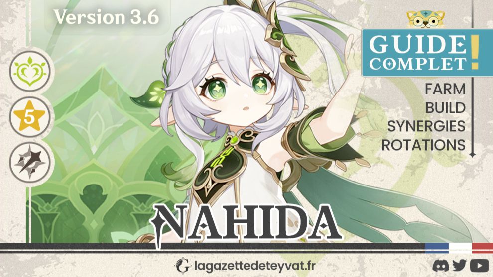 [Guide pour la version 3.6] Nahida ― Farm, build, synergies, rotations ...