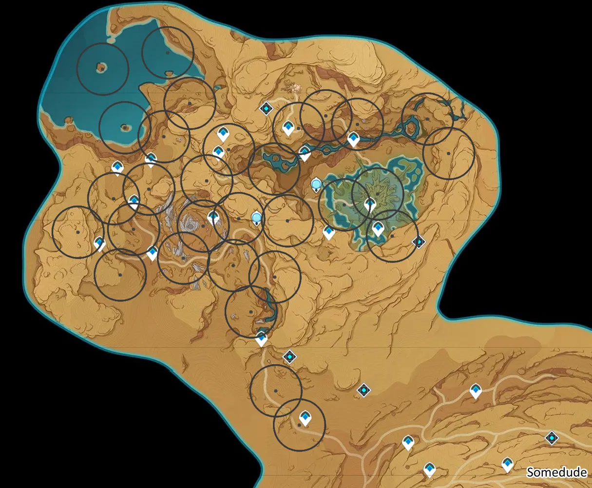 [Version 3.6] Dendro treasure compass scanning map - Girdle of the Sands + Desert of Hadramaveth ...