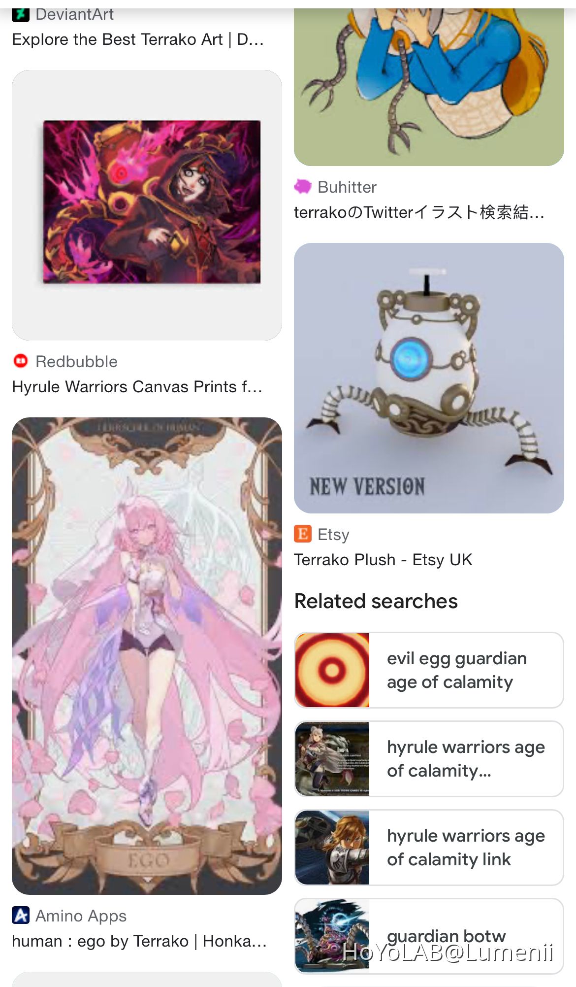 I was trying to search for age of calamity guardian terrako, Zelda’s ...