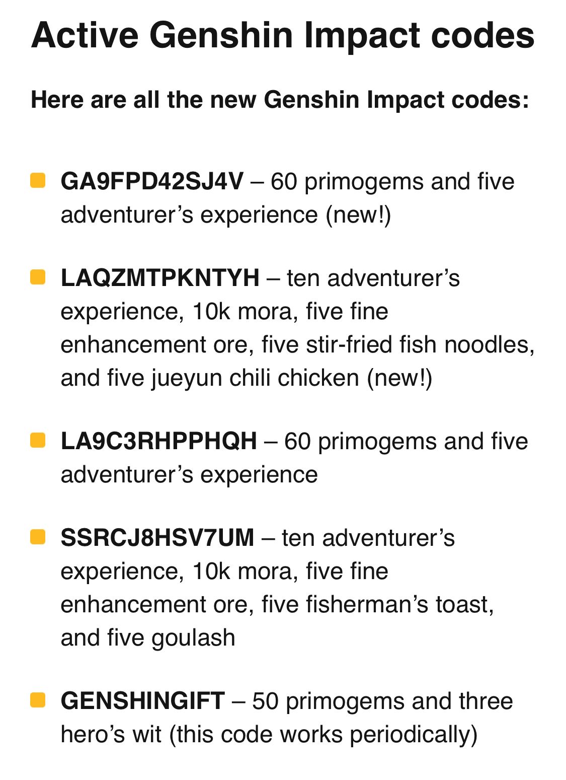 Codes for Primogems Genshin Impact | HoYoLAB